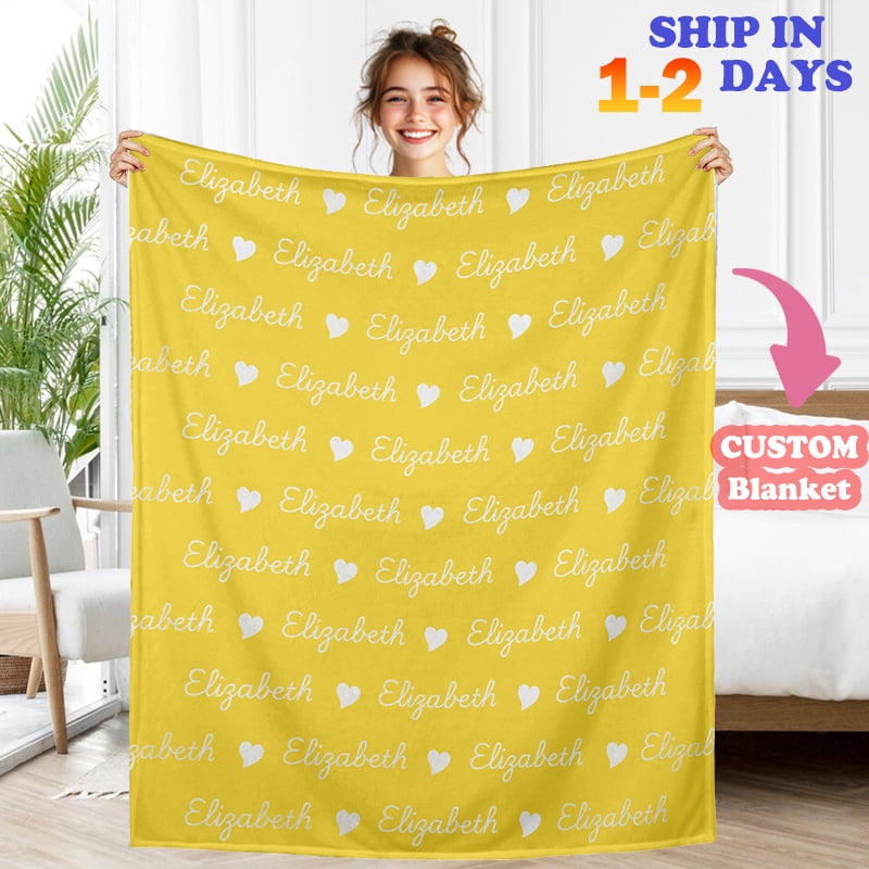 Custom Name Flannel Blanket - High-Quality Digital Print on 280GSM ...