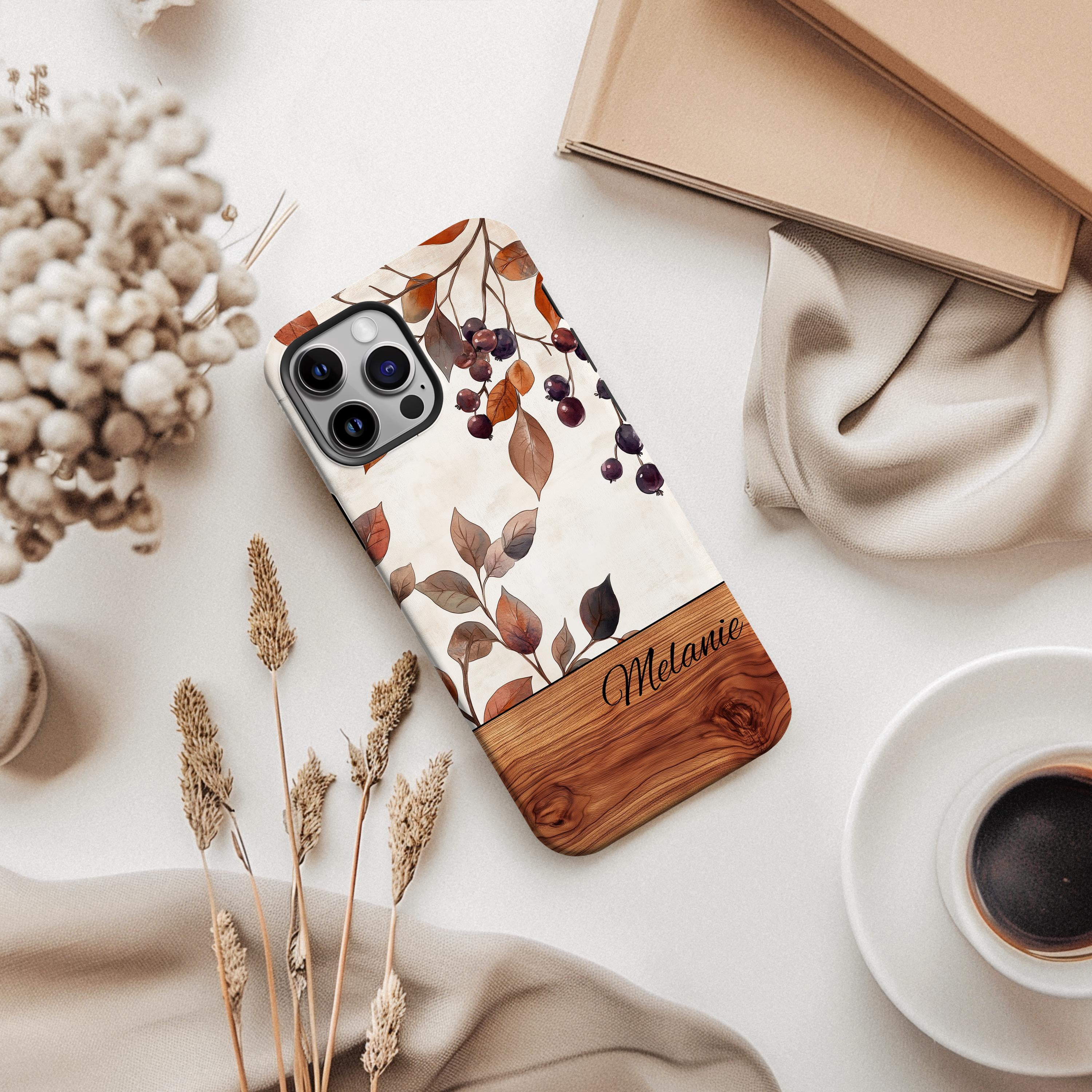 Custom Name Flower Phone Case Personalized Individual Floral Art Design ...