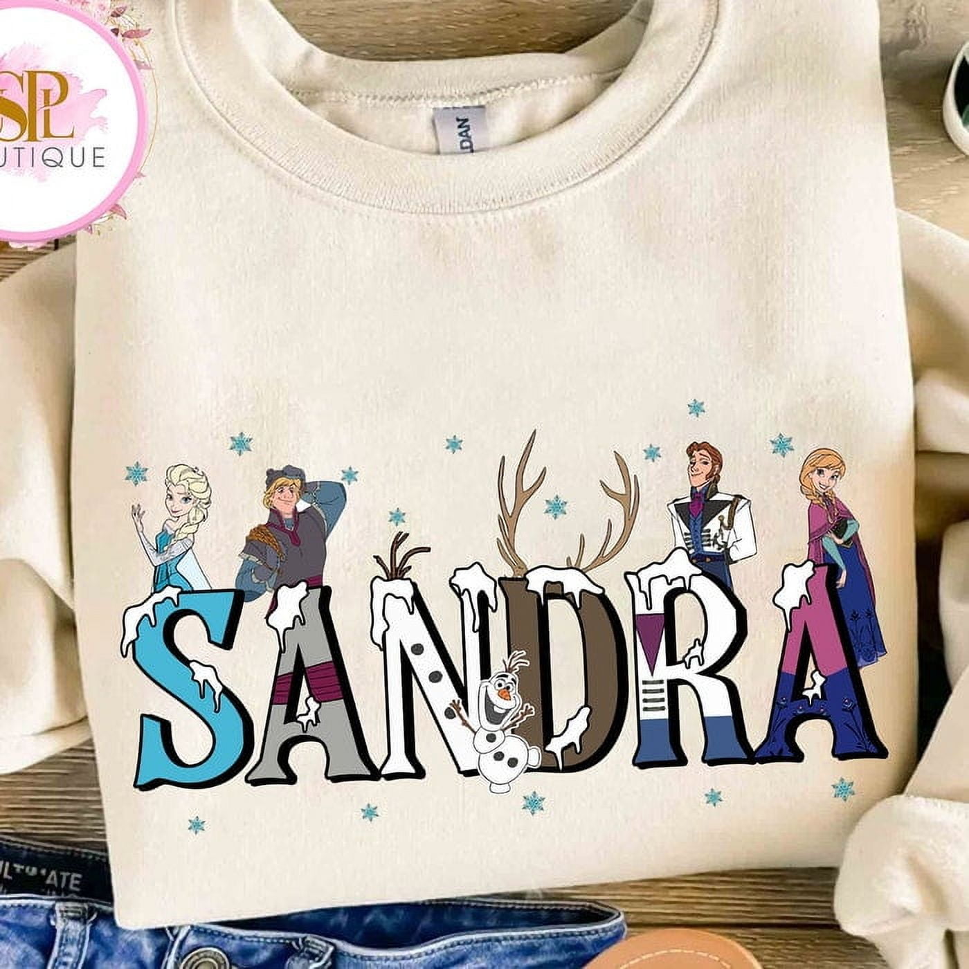 Custom Name Frozen Characters Shirt, Personalized Disney Christmas ...