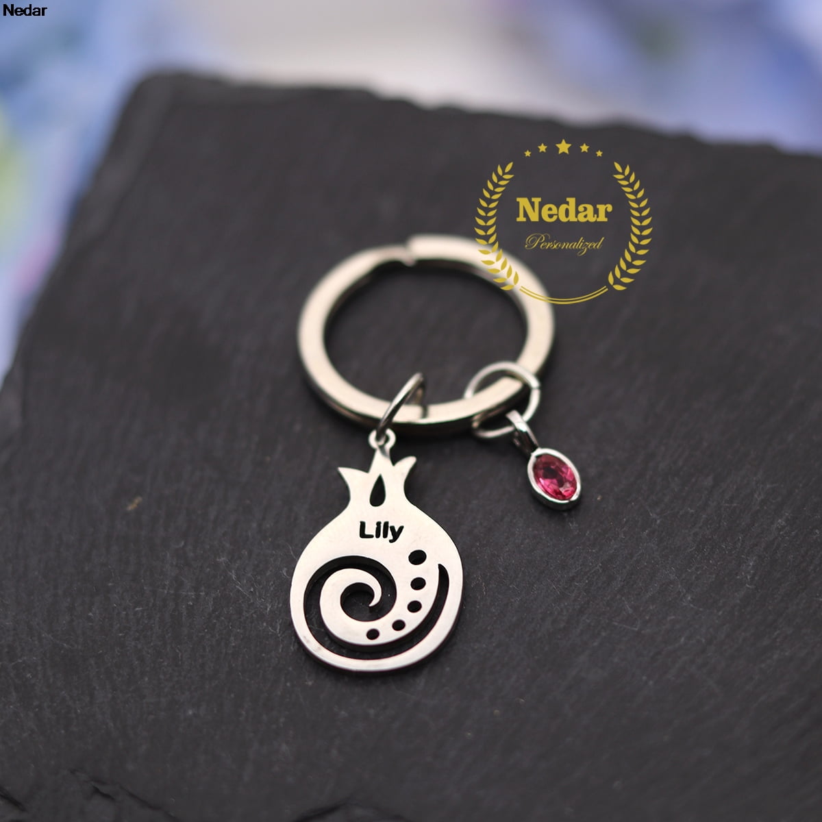 Custom Name Fruit Strawberry Keychain Customized Spiral Vortex ...