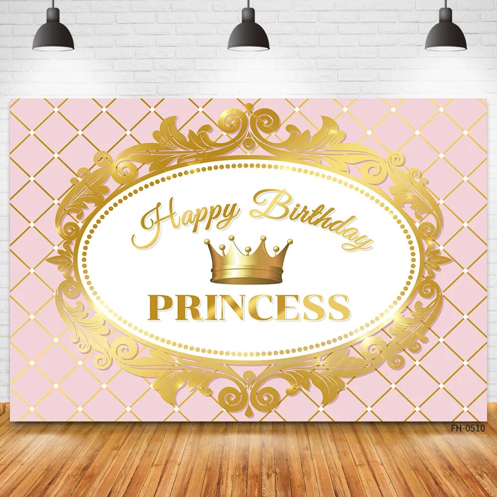 Custom Name Gold Crown Pink Glitter princess Background For Photo ...