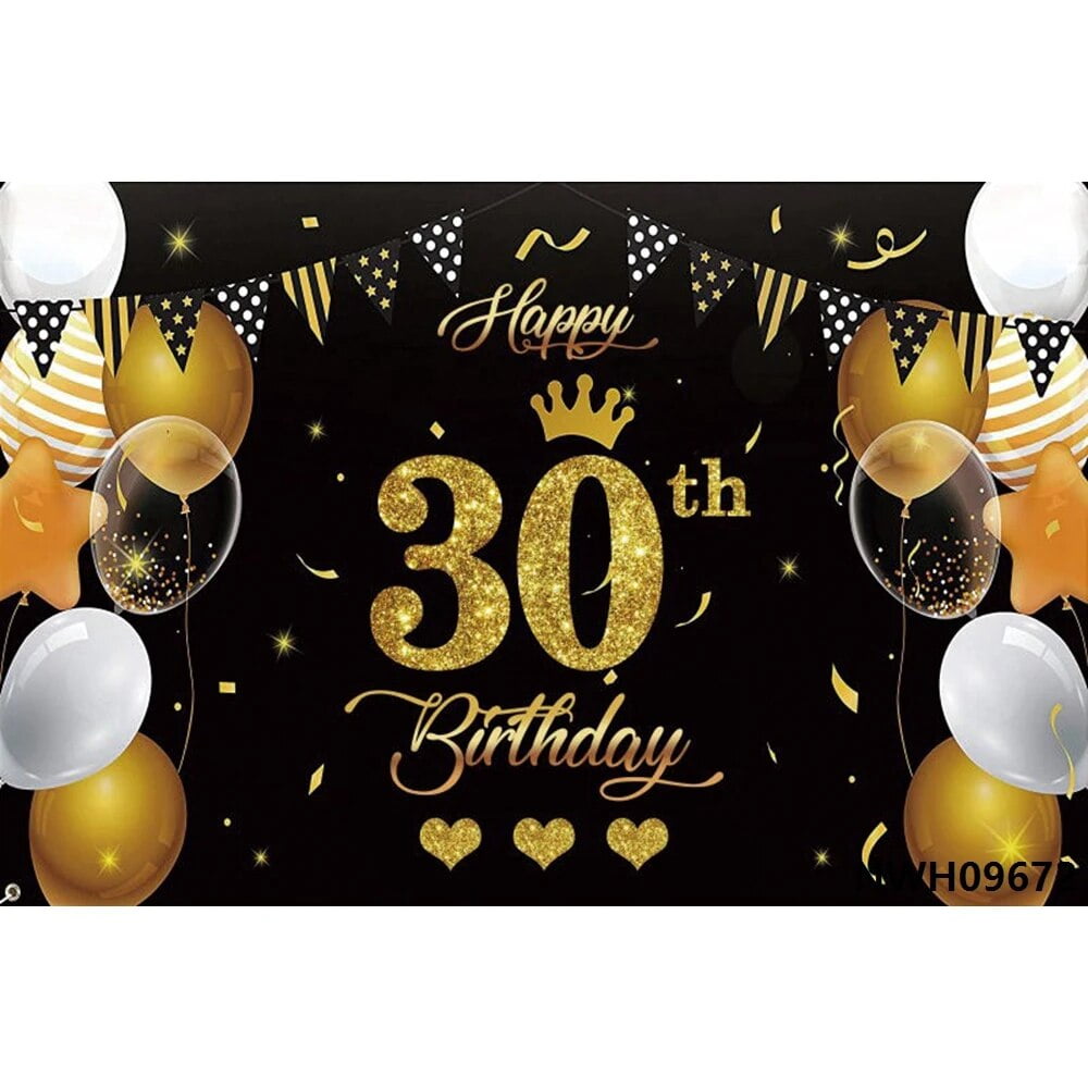Custom Name Gold Glitter Birthday Party Banner Backgrounds Baby Shower ...