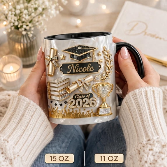 Custom Name Graduation 3D Effect Coffee Mug, Grads Gift For Daughter ...