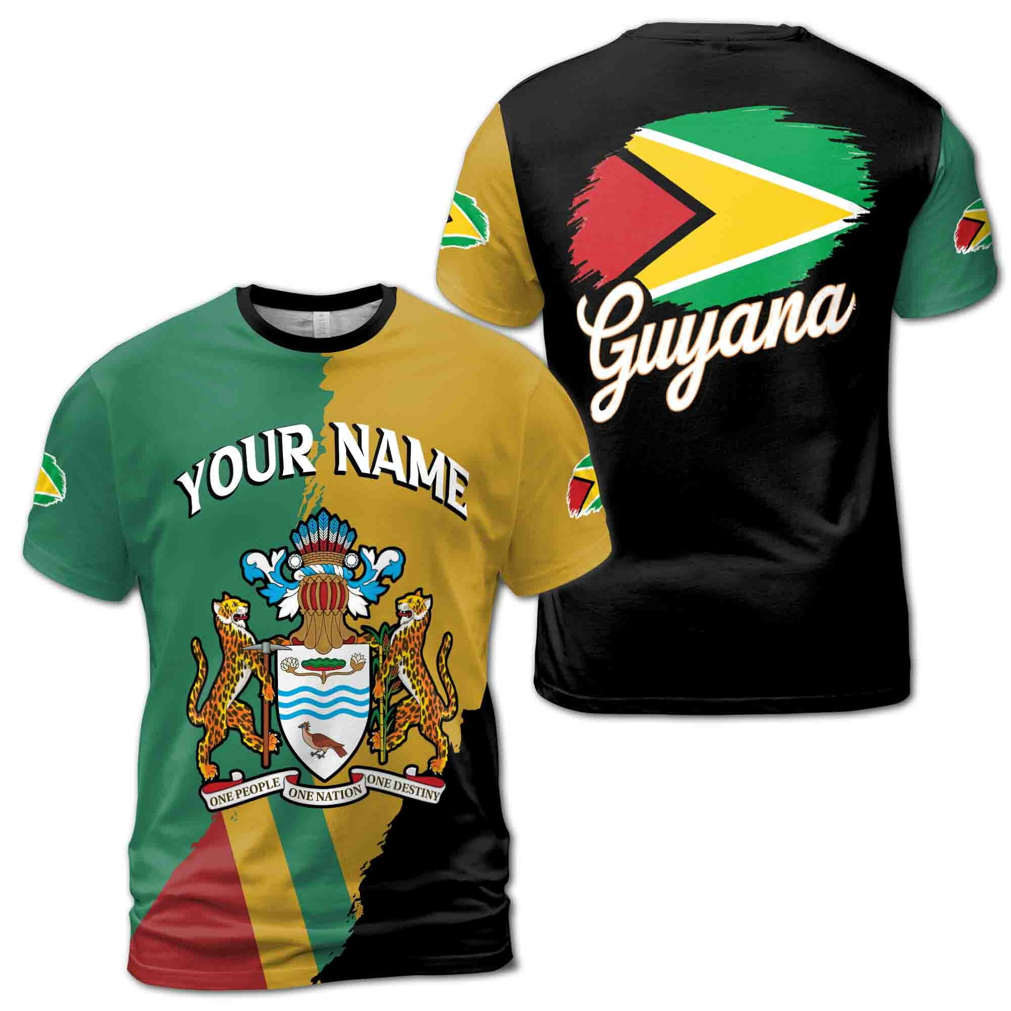 Custom Name Guyana Coat of Arms Unisex T-Shirt S-5XL - Walmart.com