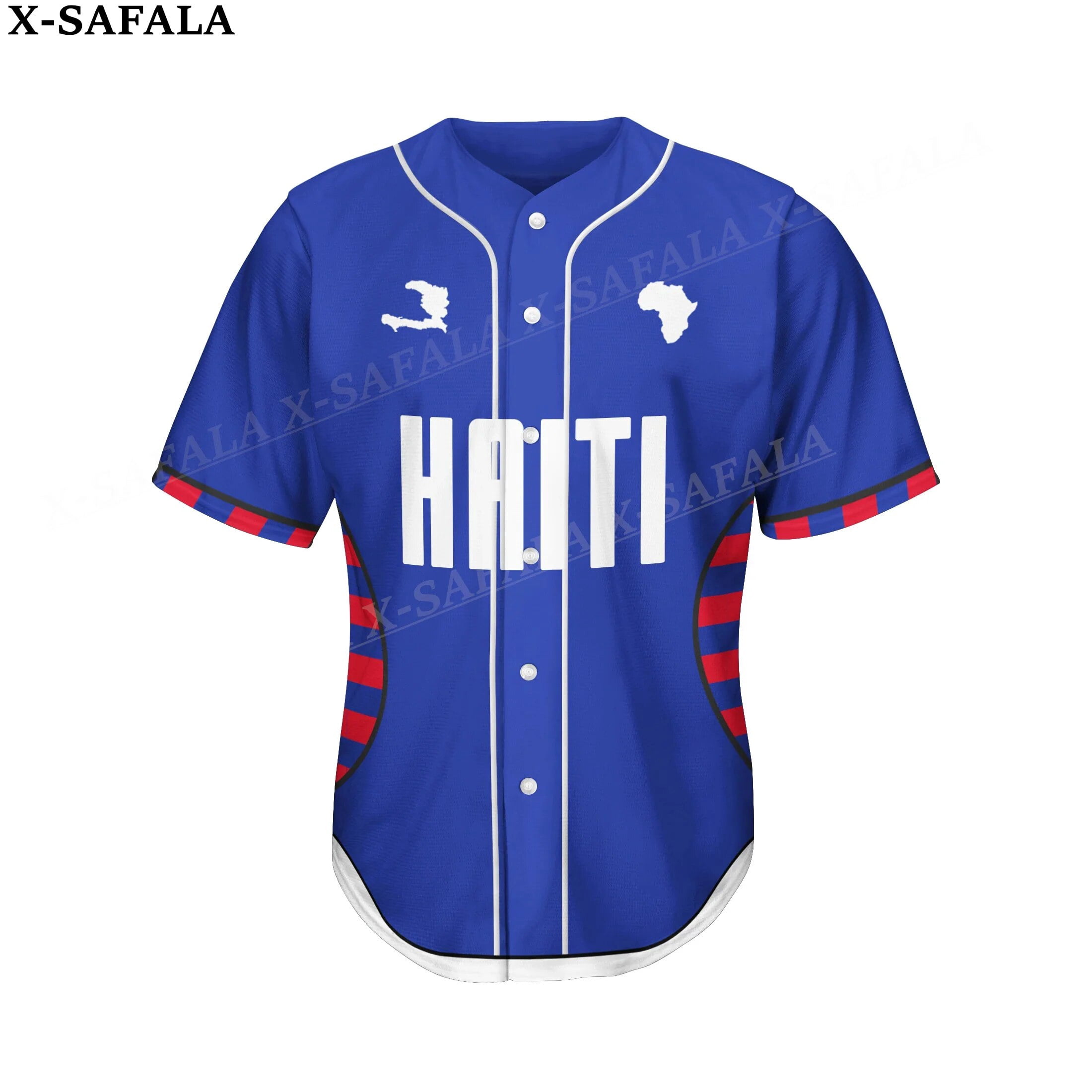 Custom Name HAITI Love Country Flag 3D Printed Baseball Jersey Summer ...