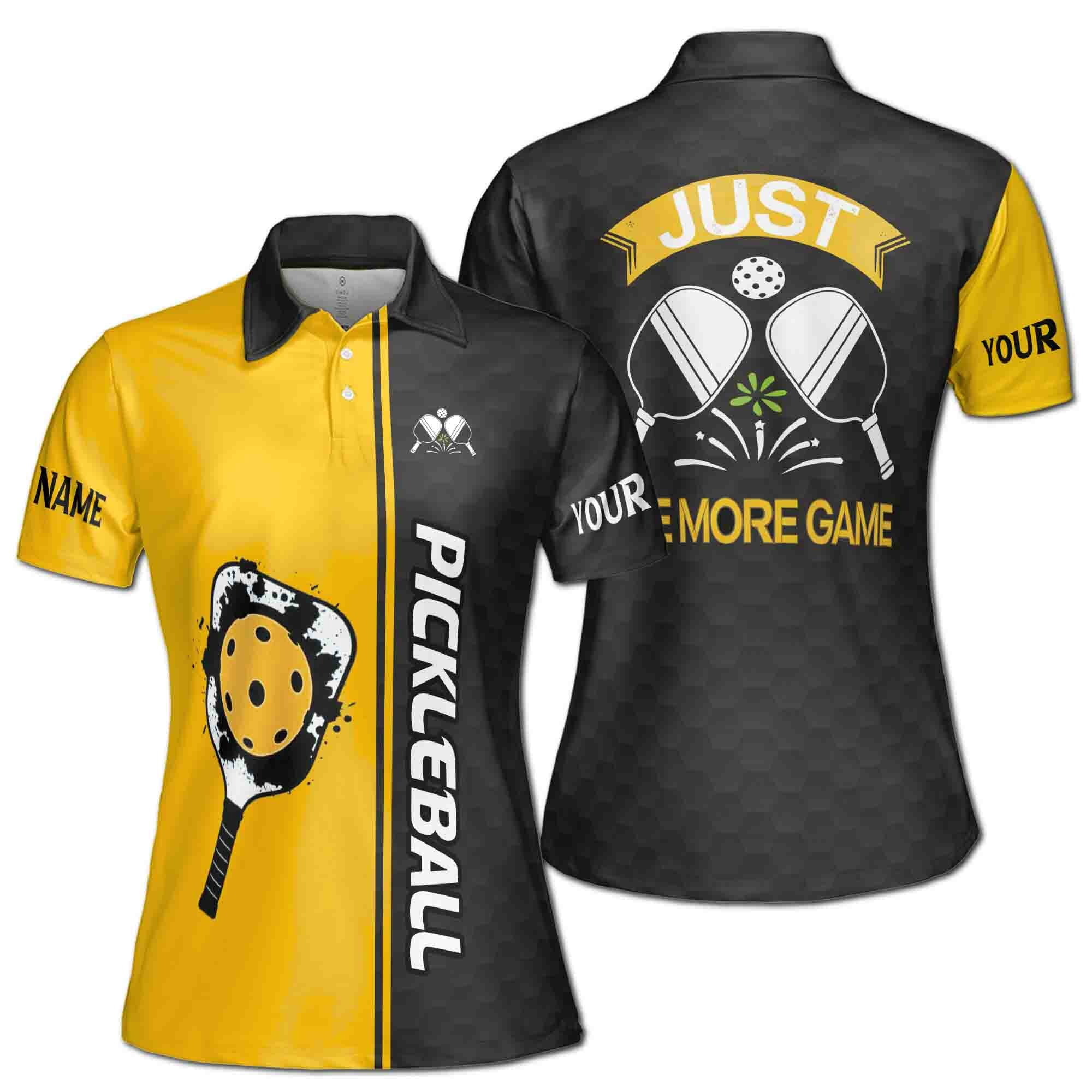 Custom Name Just One More Game Pickleball Lover Women's Polo Shirt S ...