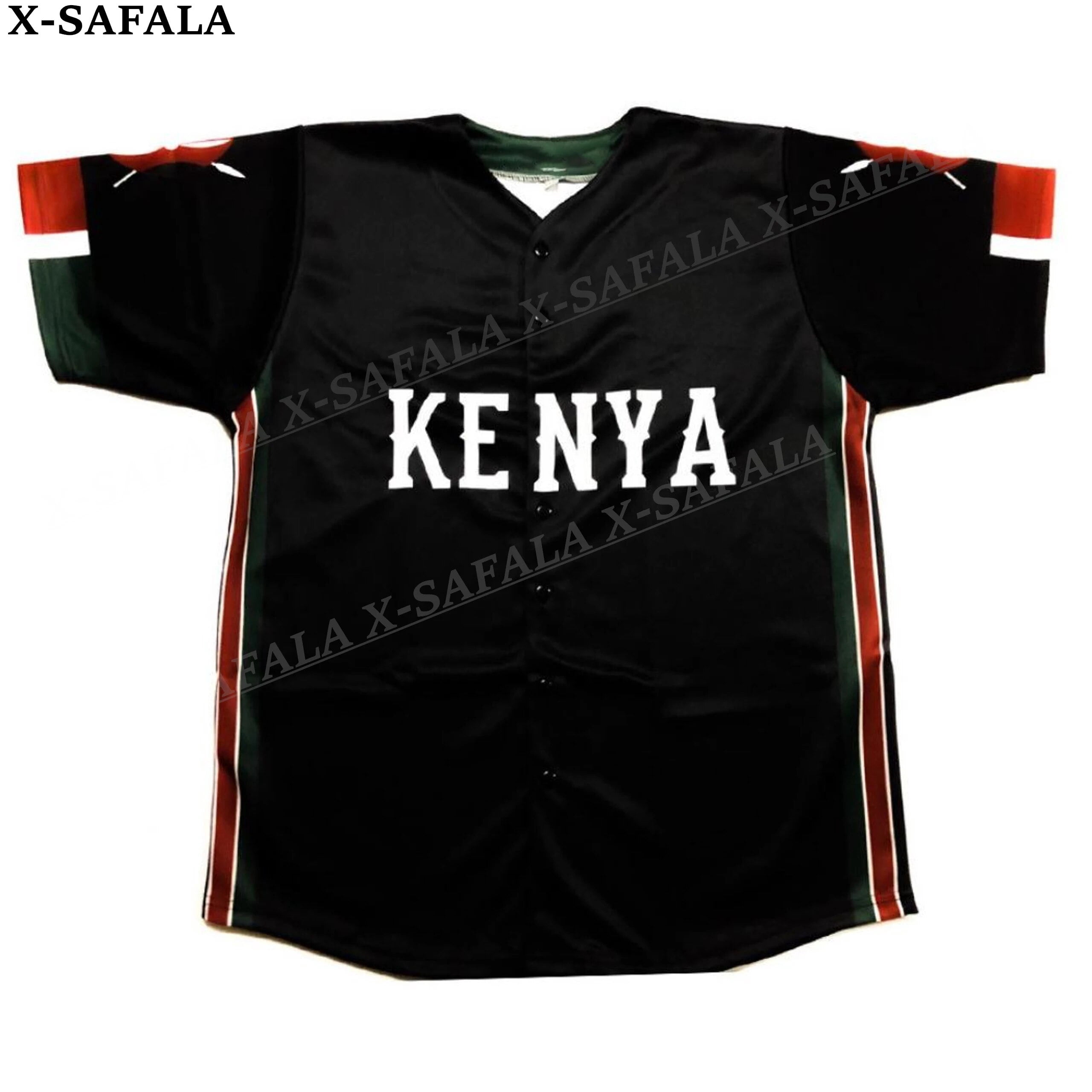 Custom Name KENYA Love Country Flag 3D Print Baseball Jersey Summer ...