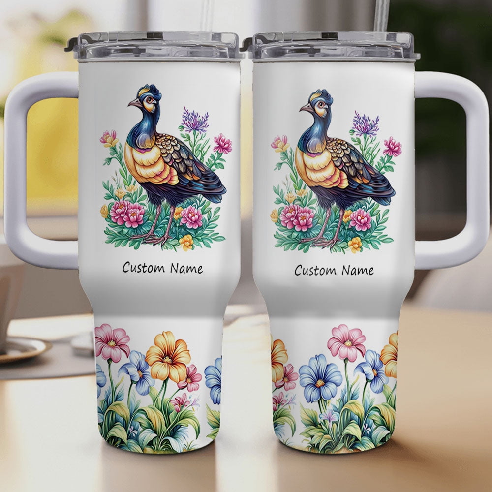 Custom Name Lapwing Bird 40oz Tumbler with Handle and Straw ...