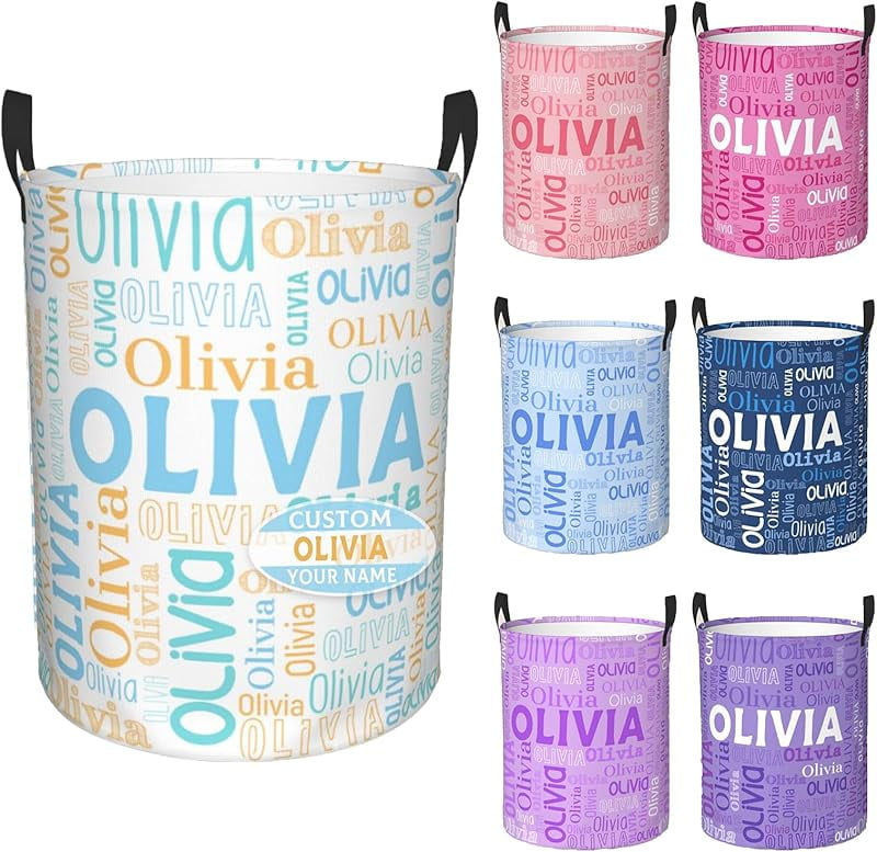 Custom Name Laundry Hamper, Personalized Dirty Clothes Hamper Storage ...