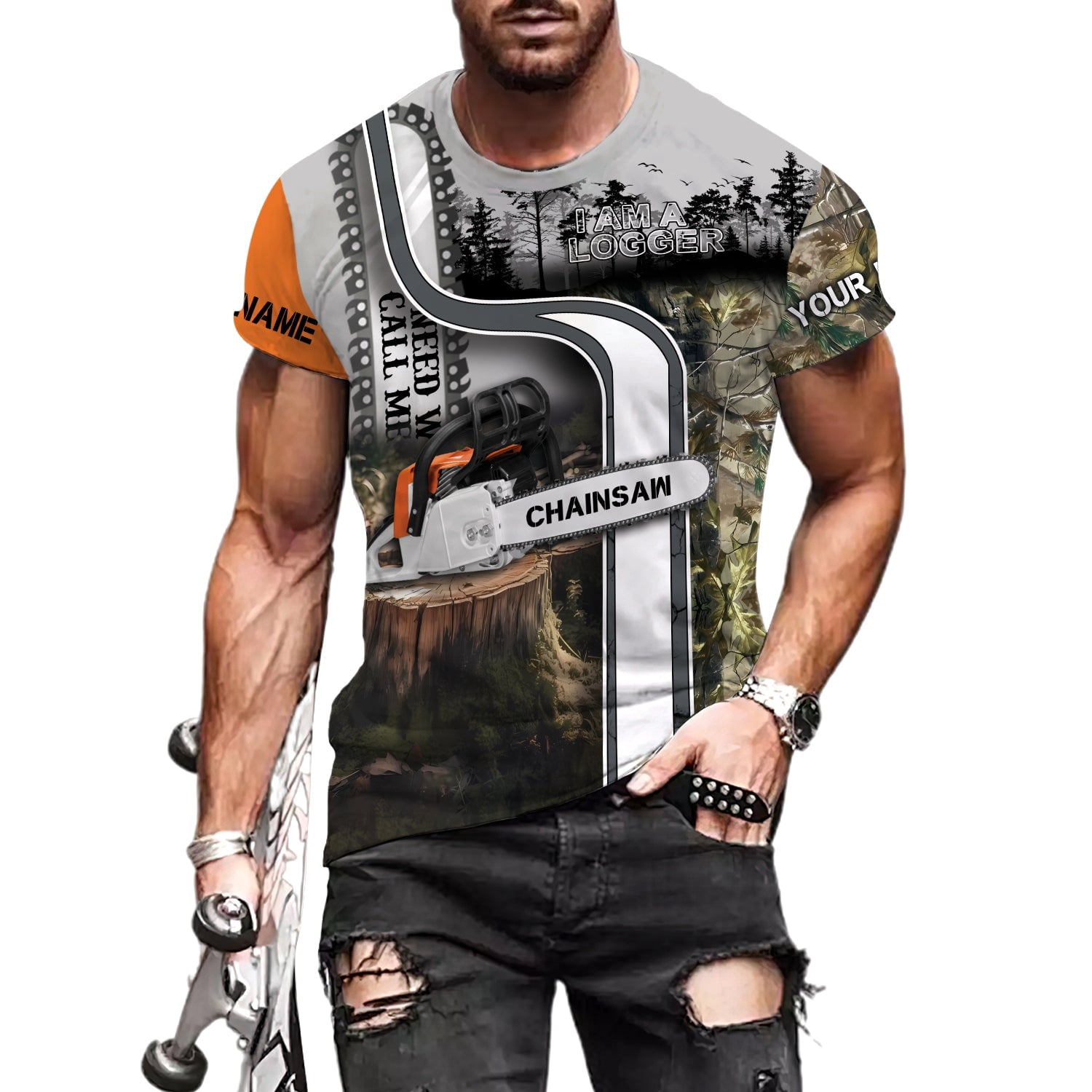 Custom Name Logger 3D Shirt, Arborist gift shirt for men women, Short ...