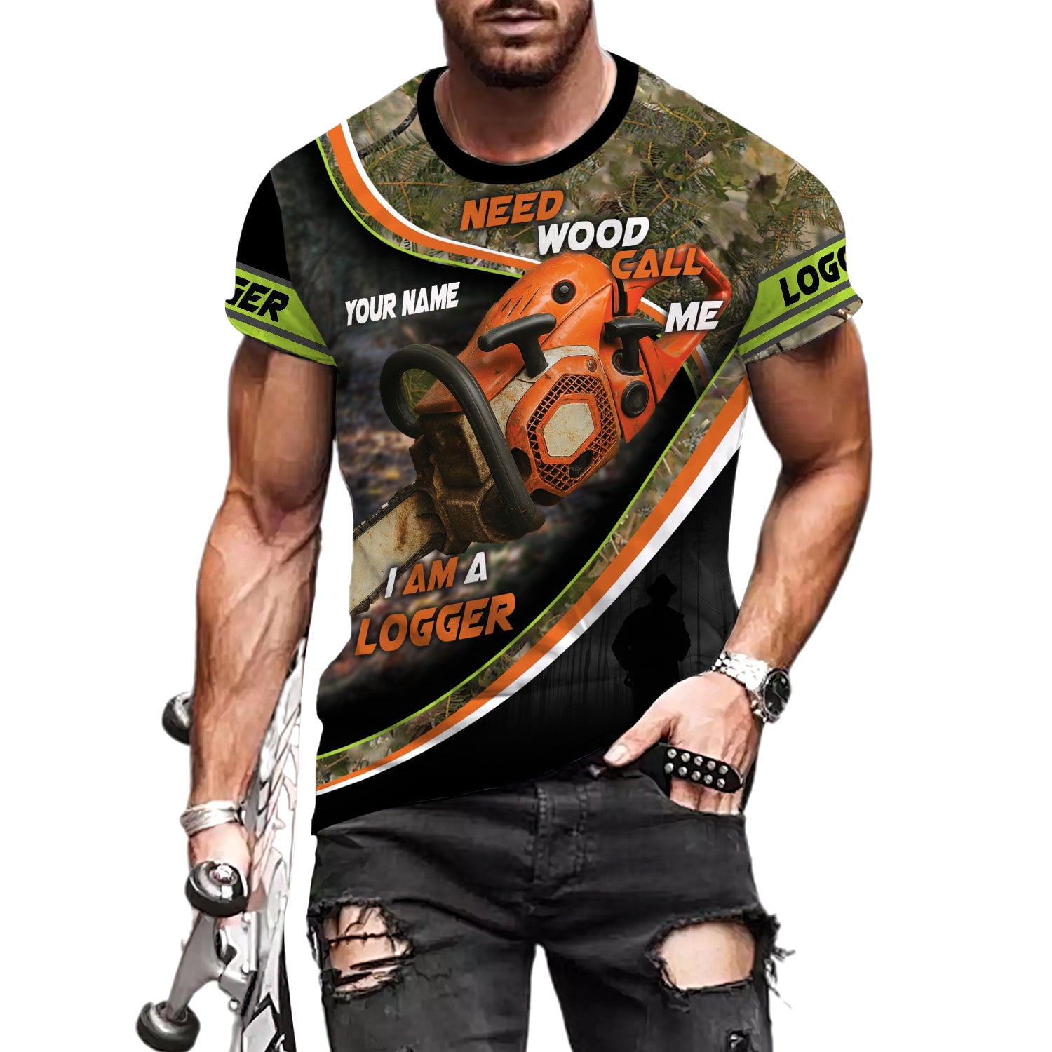 Custom Name Logger 3D Shirt for men, Arborist gift shirt, Short Sleeve ...