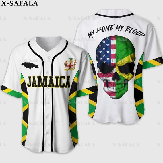 Custom Name Love JAMAICA Country Jamaican 3D Printed Baseball Jersey ...