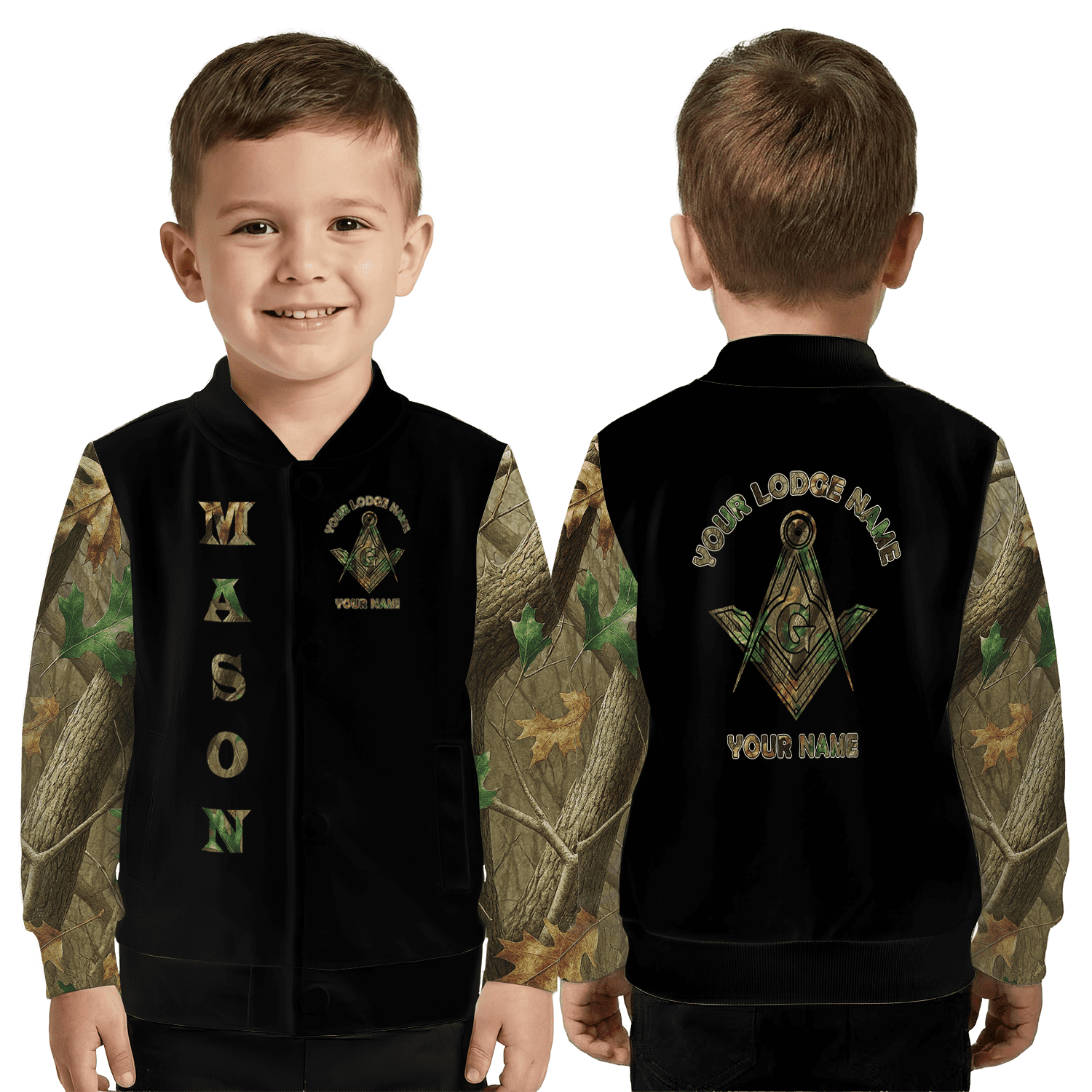 Custom Name Masonic Camouflage Jacket, Camo Freemason Custom Name Coat ...