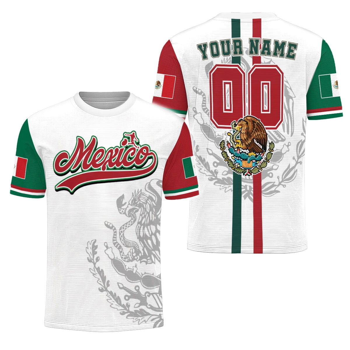 Custom Name Mexican Soccer Jersey, Men's Quick Dry Soccer Jersey ...