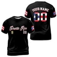 Custom Name, Number Patriotic Puerto Rico Love Men's T-shirt S-5XL ...