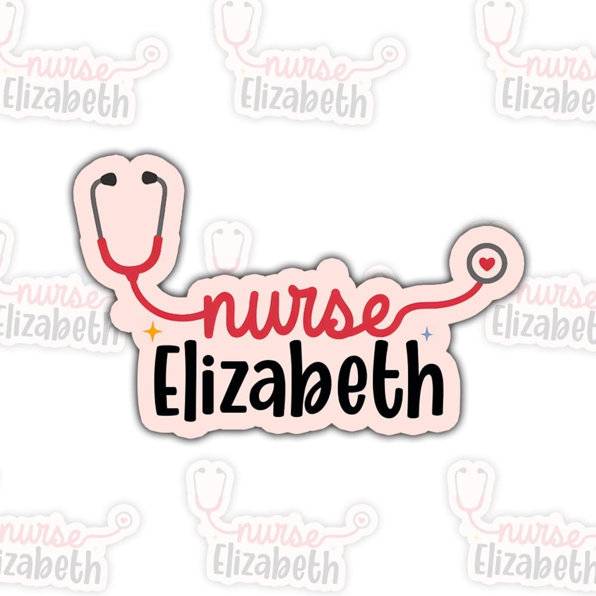 Custom Name Nurse Stethoscope Decal, Nursing RN Waterproof Die-Cut ...