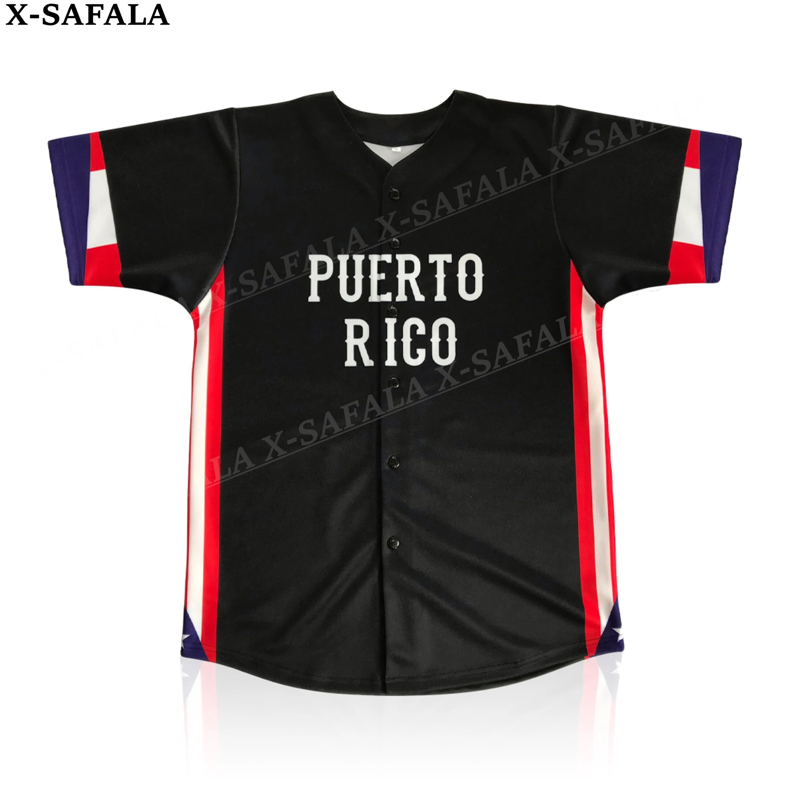 Custom Name PUERTO RICO Love Country Flag 3D Print Baseball Jersey ...
