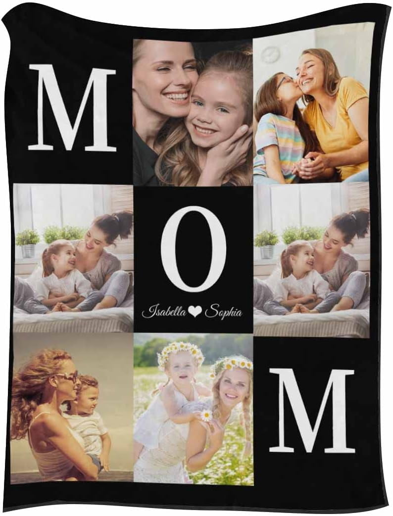 Custom Name Personalized Photo Throw Blanket for Couch, to My Favourite Mom Gift from Daughter ...