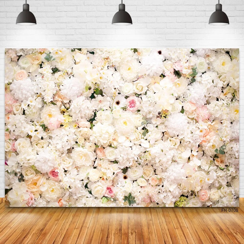 Custom Name Photo Flower Wall Birthday Party Banner Background Baby ...