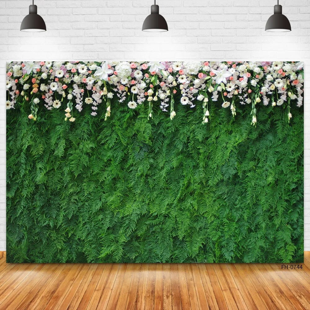 Custom Name Photo Flower Wall Birthday Party Banner Background Baby ...