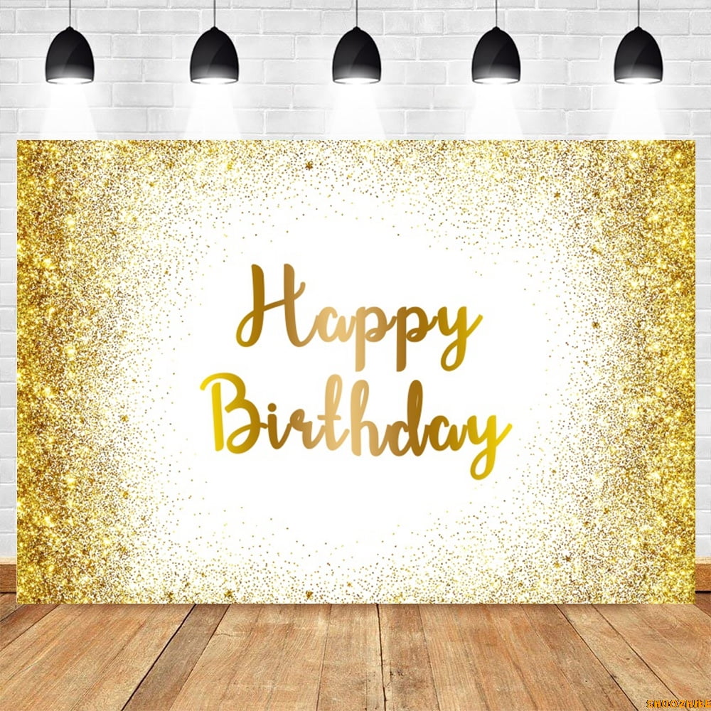 Custom Name Photo Gold Silver Glitter Birthday Party Banner Backgrounds ...