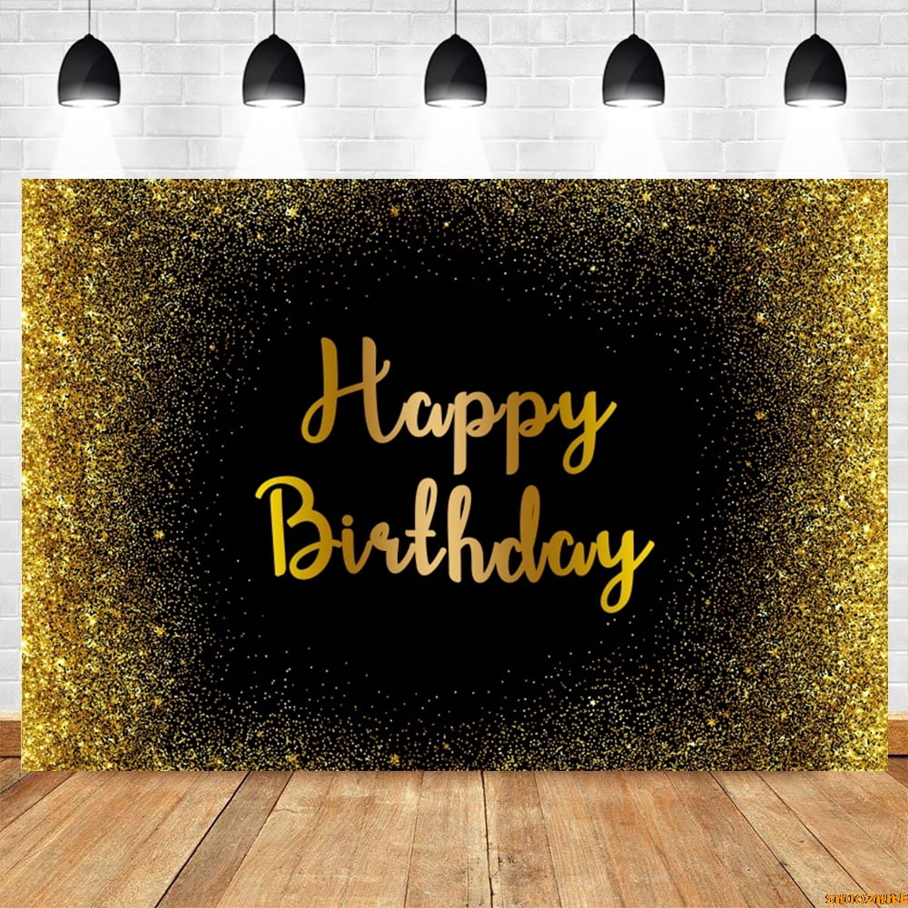 Custom Name Photo Gold Silver Glitter Birthday Party Banner Backgrounds ...