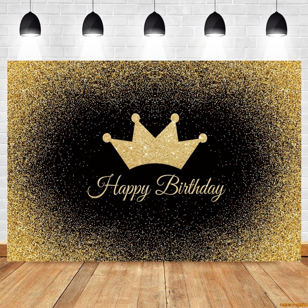 Custom Name Photo Gold Silver Glitter Birthday Party Banner Backgrounds ...