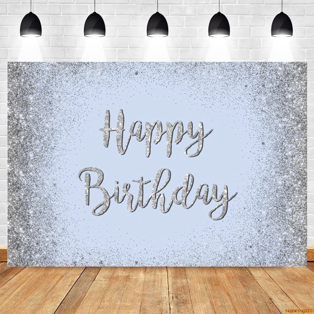 Custom Name Photo Gold Silver Glitter Birthday Party Banner Backgrounds ...