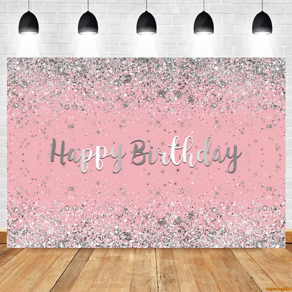 Custom Name Photo Gold Silver Glitter Birthday Party Banner Backgrounds ...