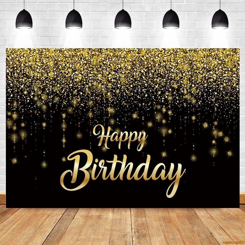 Custom Name Photo Gold Silver Glitter Birthday Party Banner Backgrounds ...