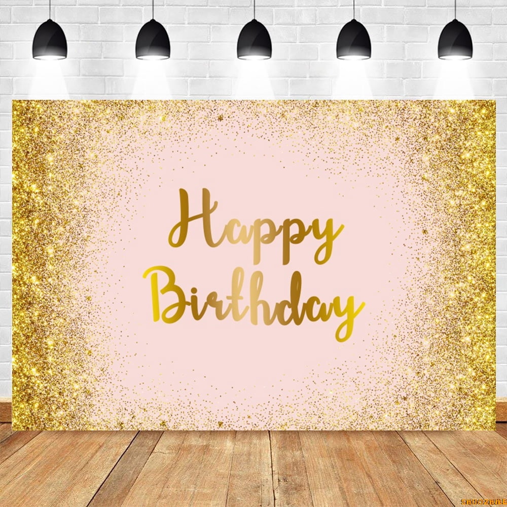 Custom Name Photo Gold Silver Glitter Birthday Party Banner Backgrounds ...