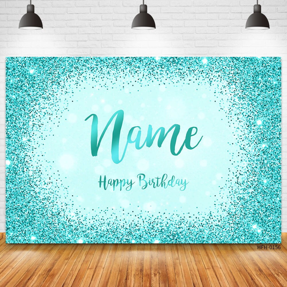 Custom Name Photo Gold Silver Glitter Birthday Party Banner Backgrounds ...