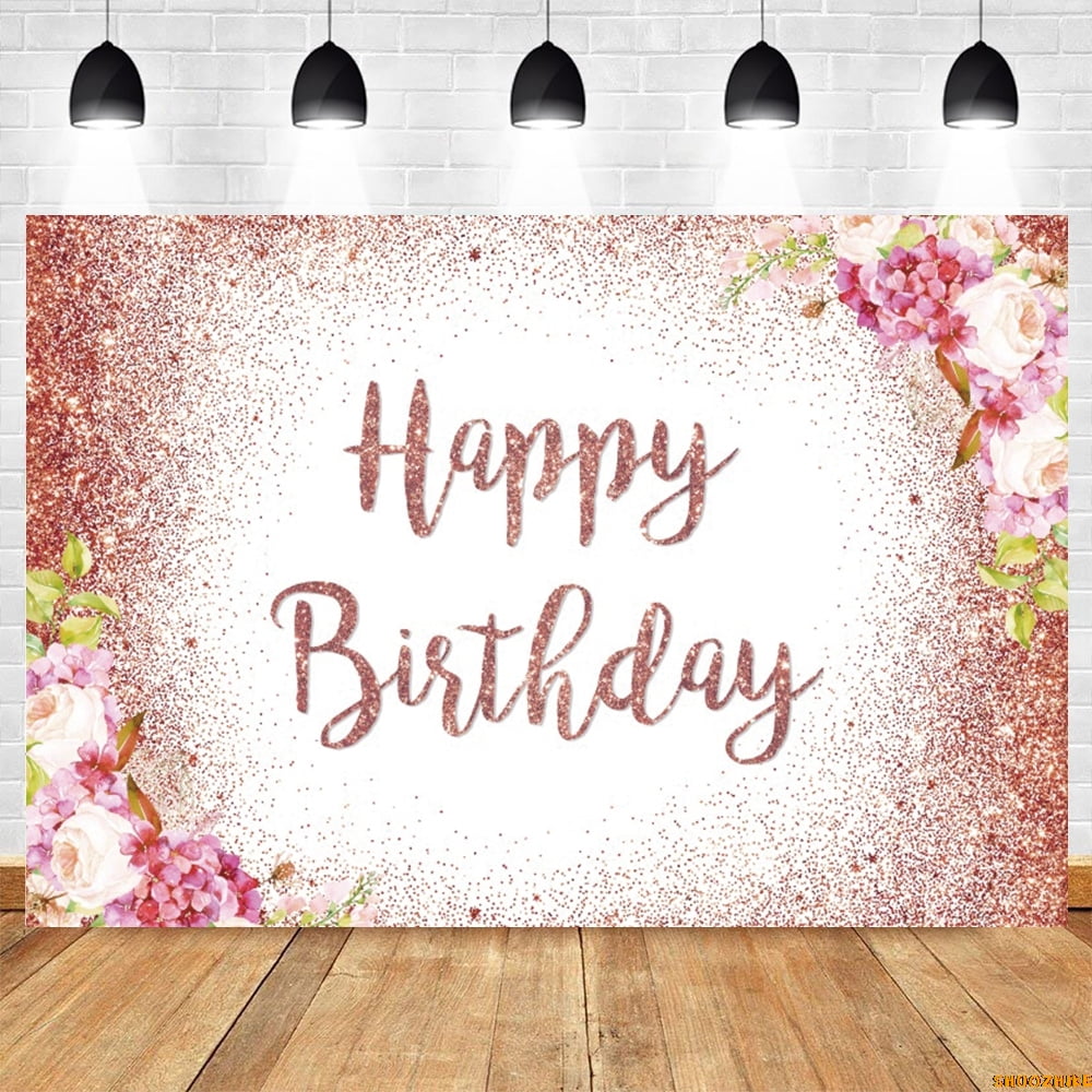 Custom Name Photo Gold Silver Glitter Birthday Party Banner Backgrounds ...