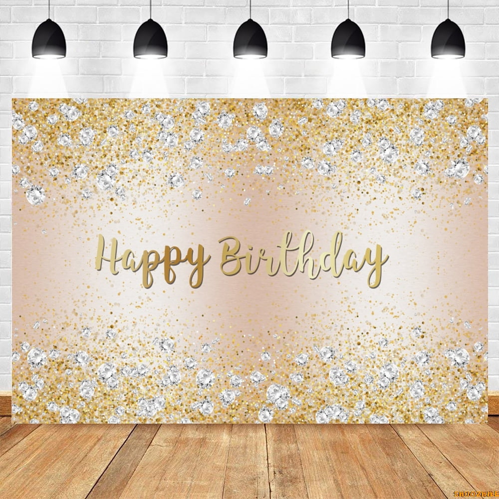 Custom Name Photo Gold Silver Glitter Birthday Party Banner Backgrounds ...