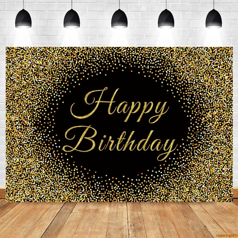 Custom Name Photo Gold Silver Glitter Birthday Party Banner Backgrounds ...