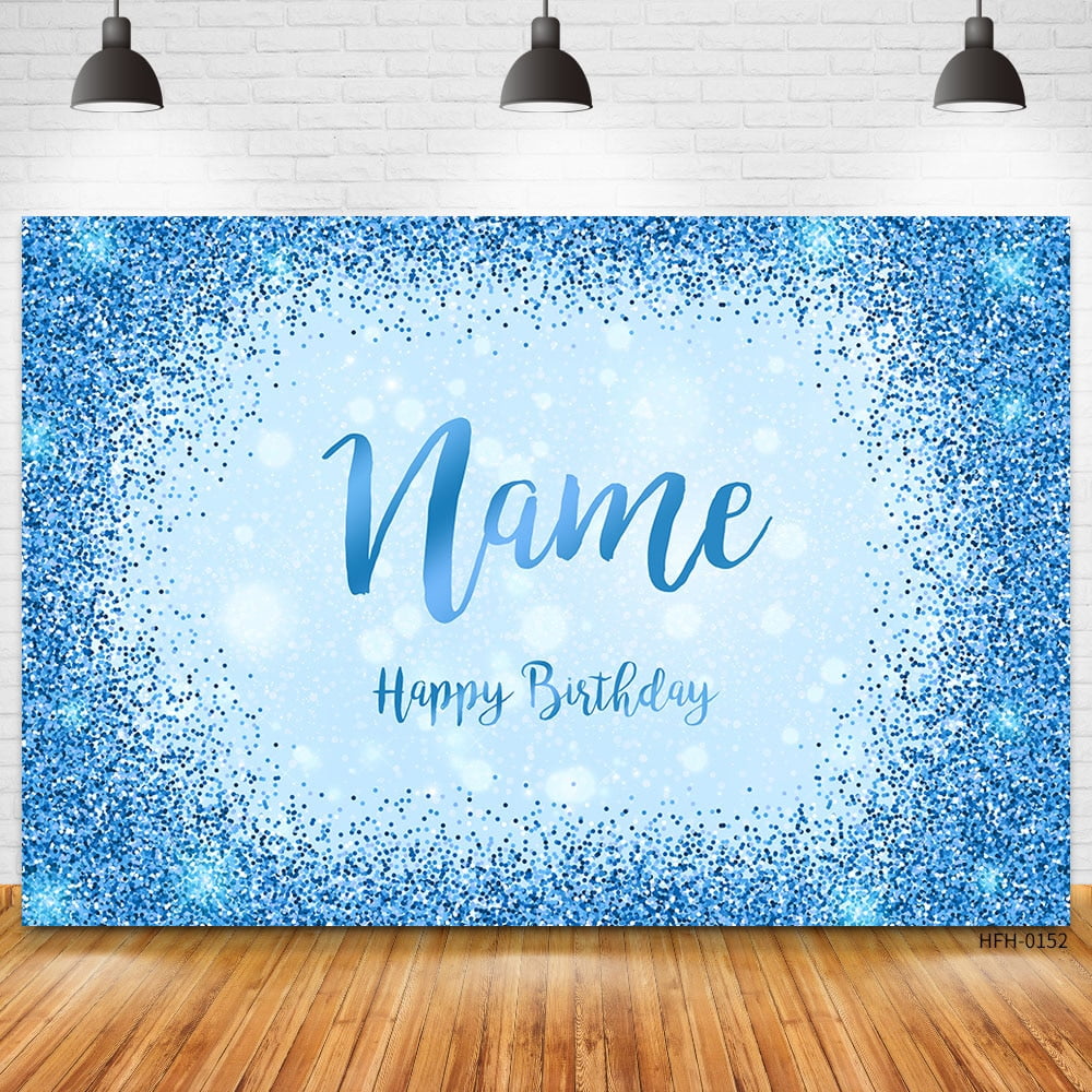 Custom Name Photo Gold Silver Glitter Birthday Party Banner Backgrounds ...