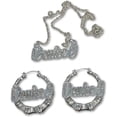 Custom Name Plate Set | Name Plate Necklace and Hoop Earrings | or ...