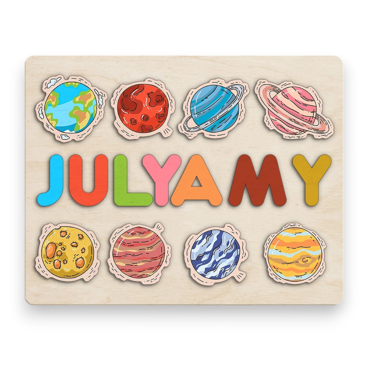 Custom Name Puzzle with Planets of the Solar System, Space Nursery ...