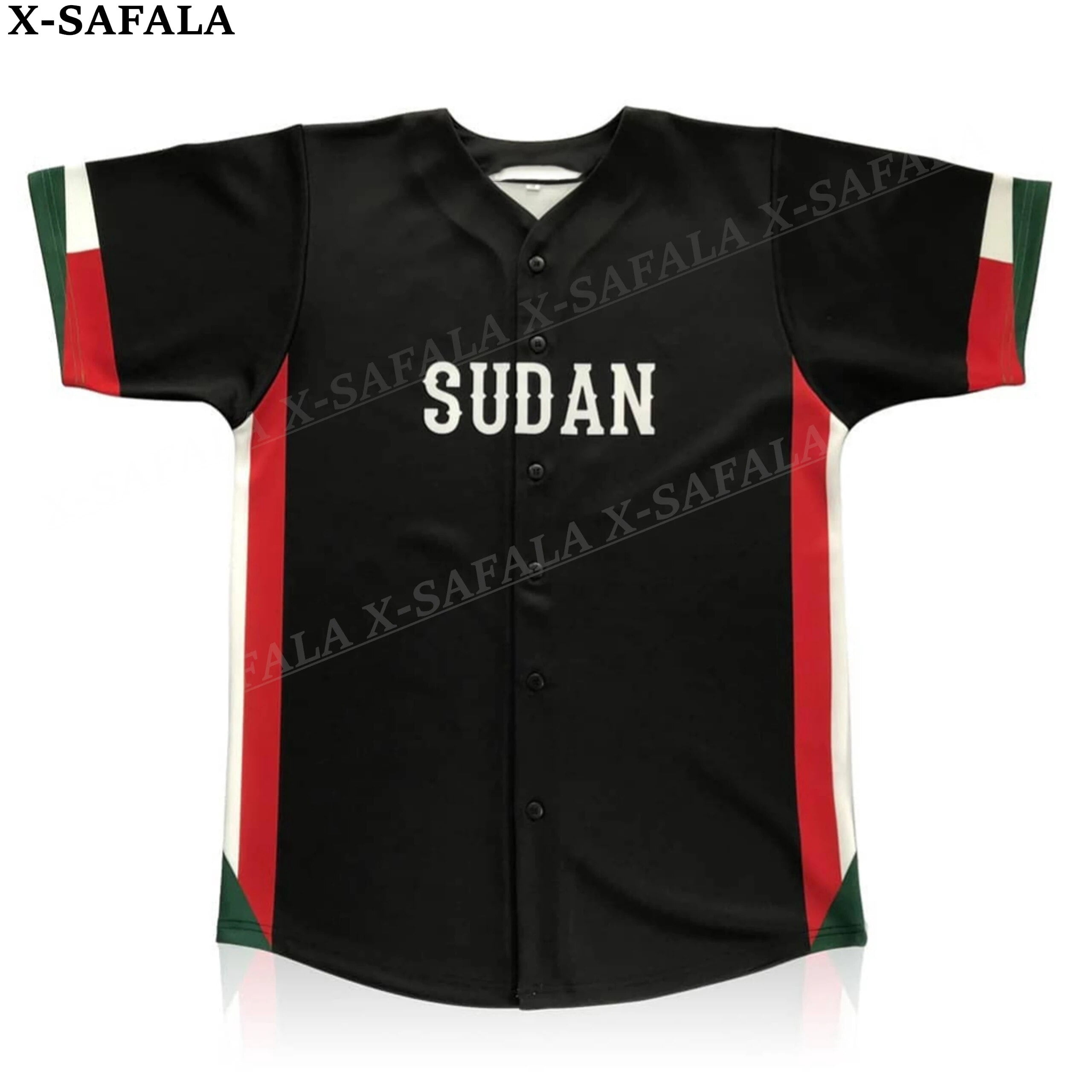 Custom Name SUDAN Love Country Flag 3D Print Baseball Jersey Summer ...