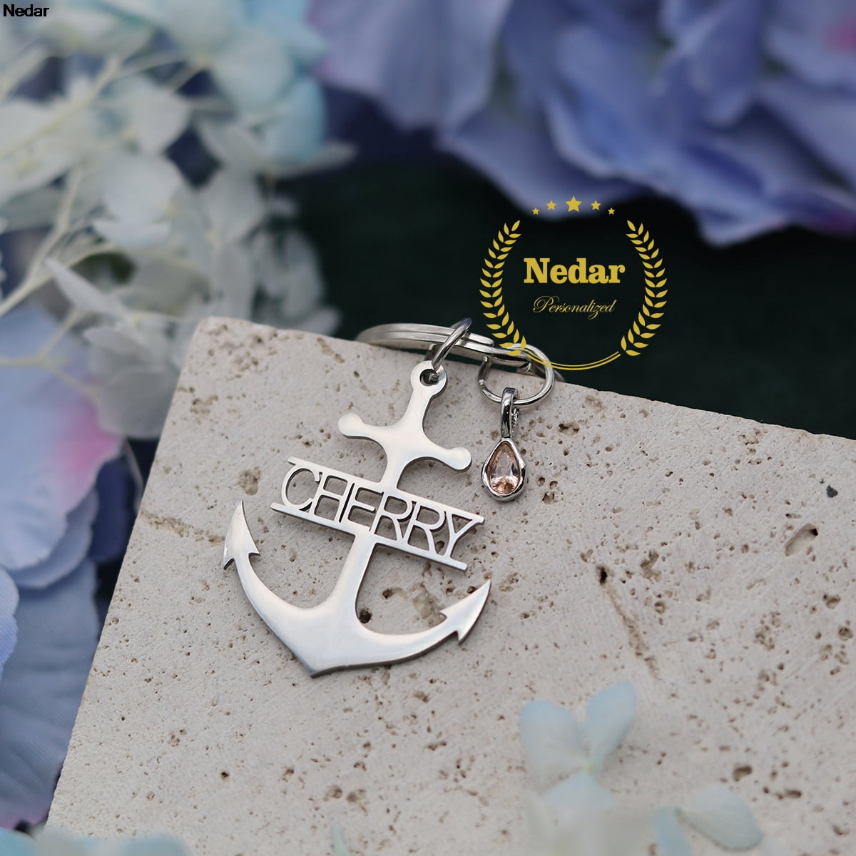 Custom Name Ship Anchor Keyring Stainless Steel Boat Anchor Customized ...