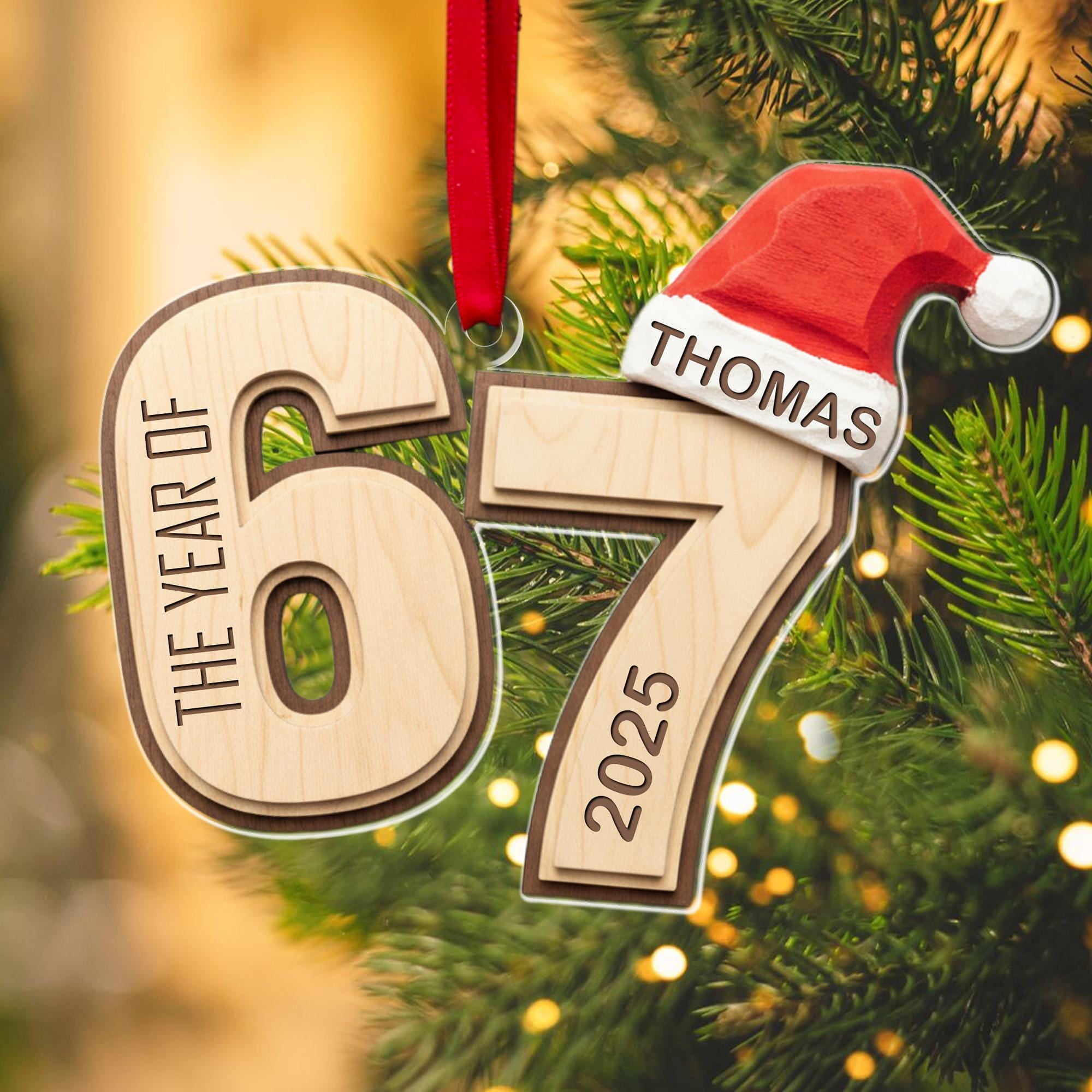 Custom Name Six Seven2D Flat Acrylic Ornament 2025 + Funny Meme + Teen ...