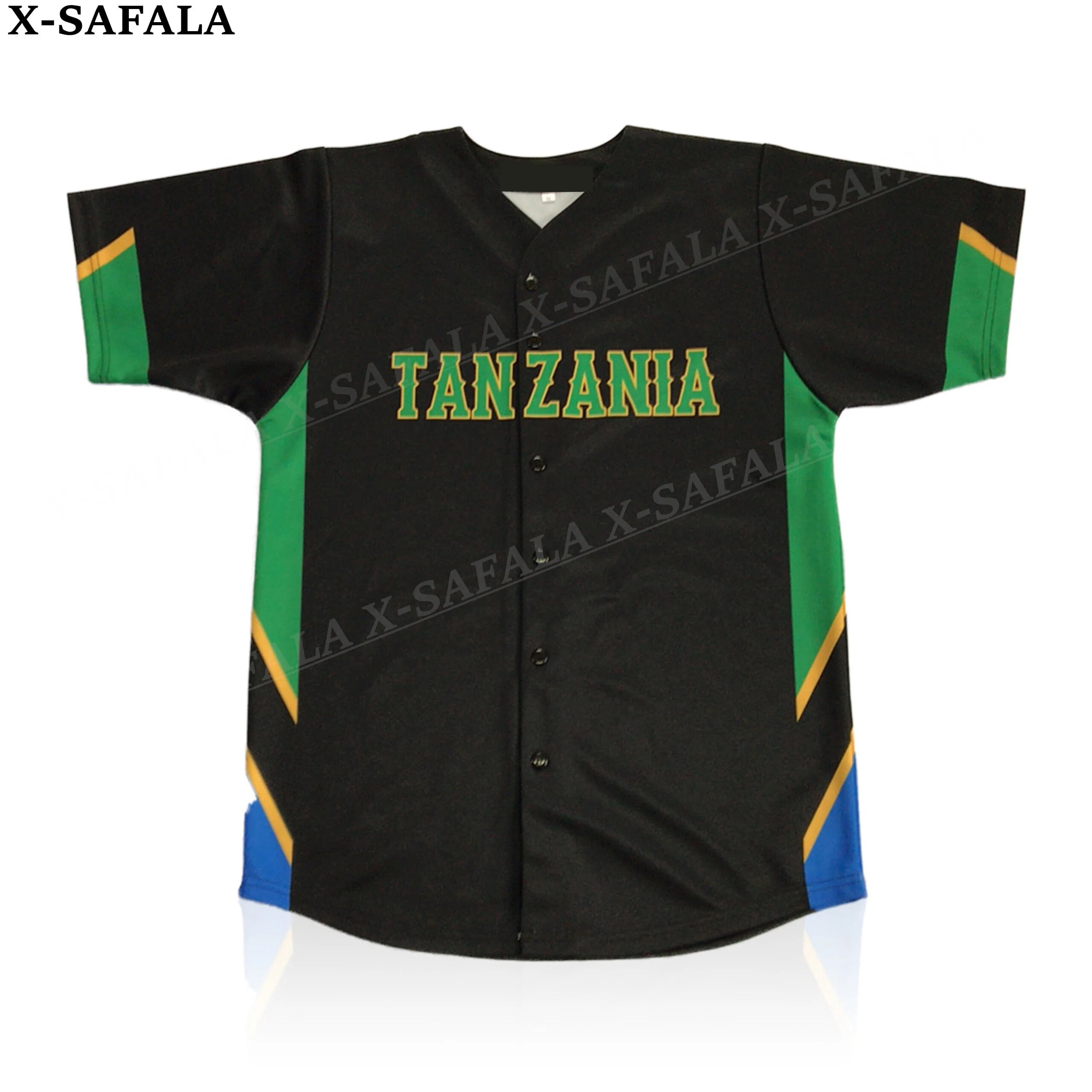Custom Name TANZANIA Love Country Flag 3D Print Baseball Jersey Summer ...