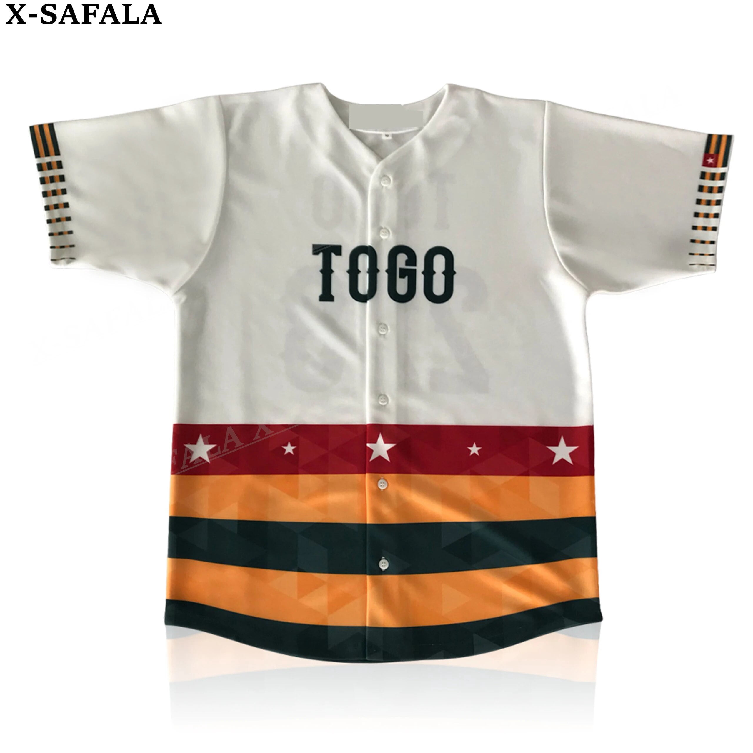 Custom Name TOGO Love Country Flag 3D Print Baseball Jersey Summer ...