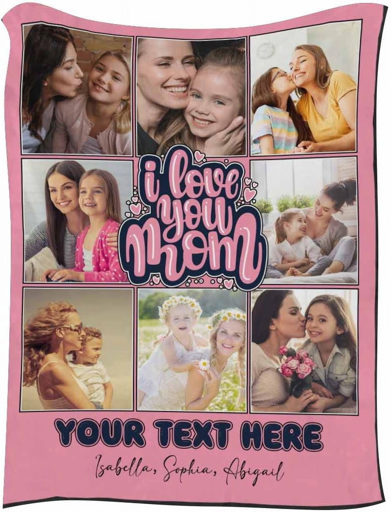 Custom Name Throw Blanket Photo Bed Blankets to My Mom from Daughter,6 ...