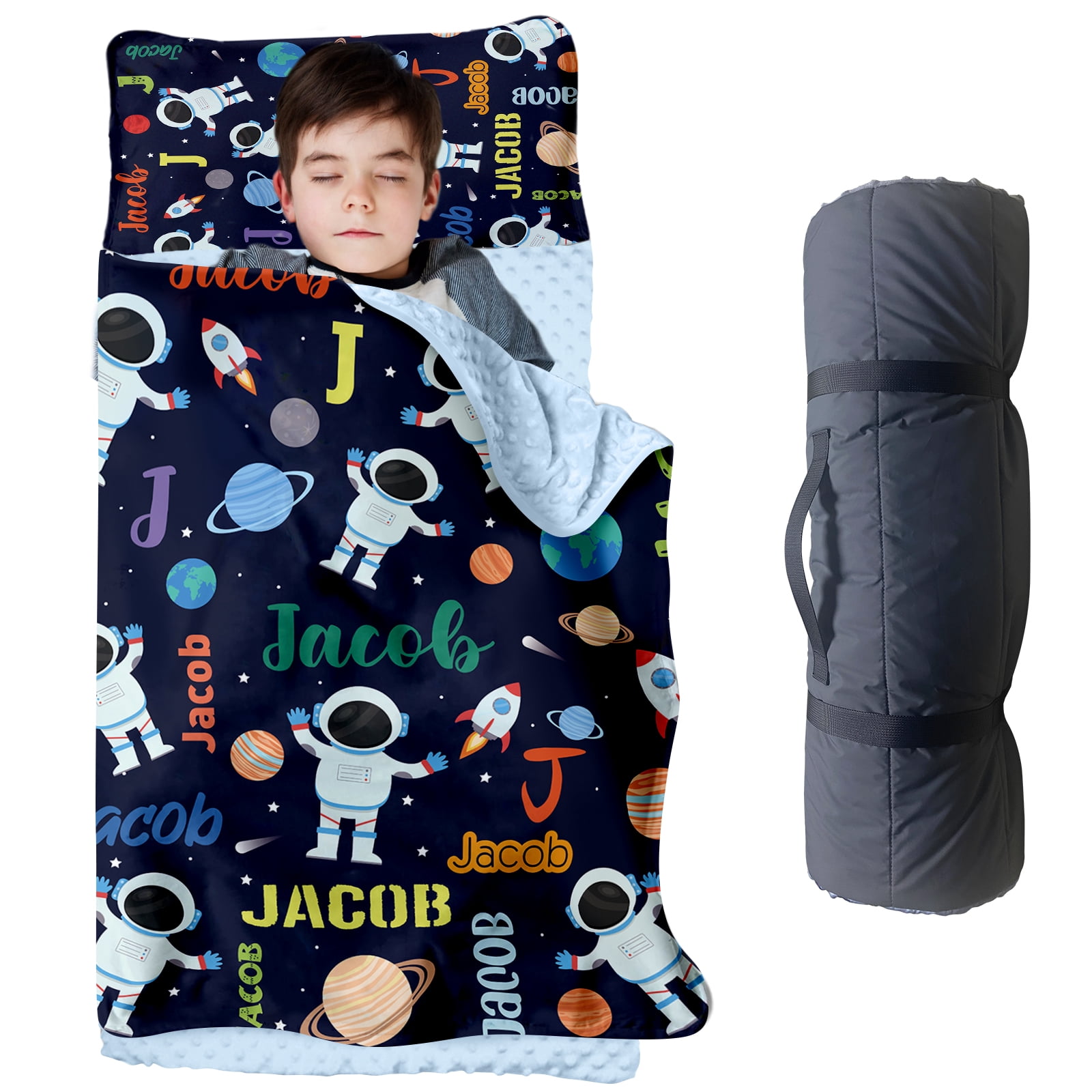 Custom Name Toddler Nap Mat, Personalized Baby Sleeping Bag With Space ...