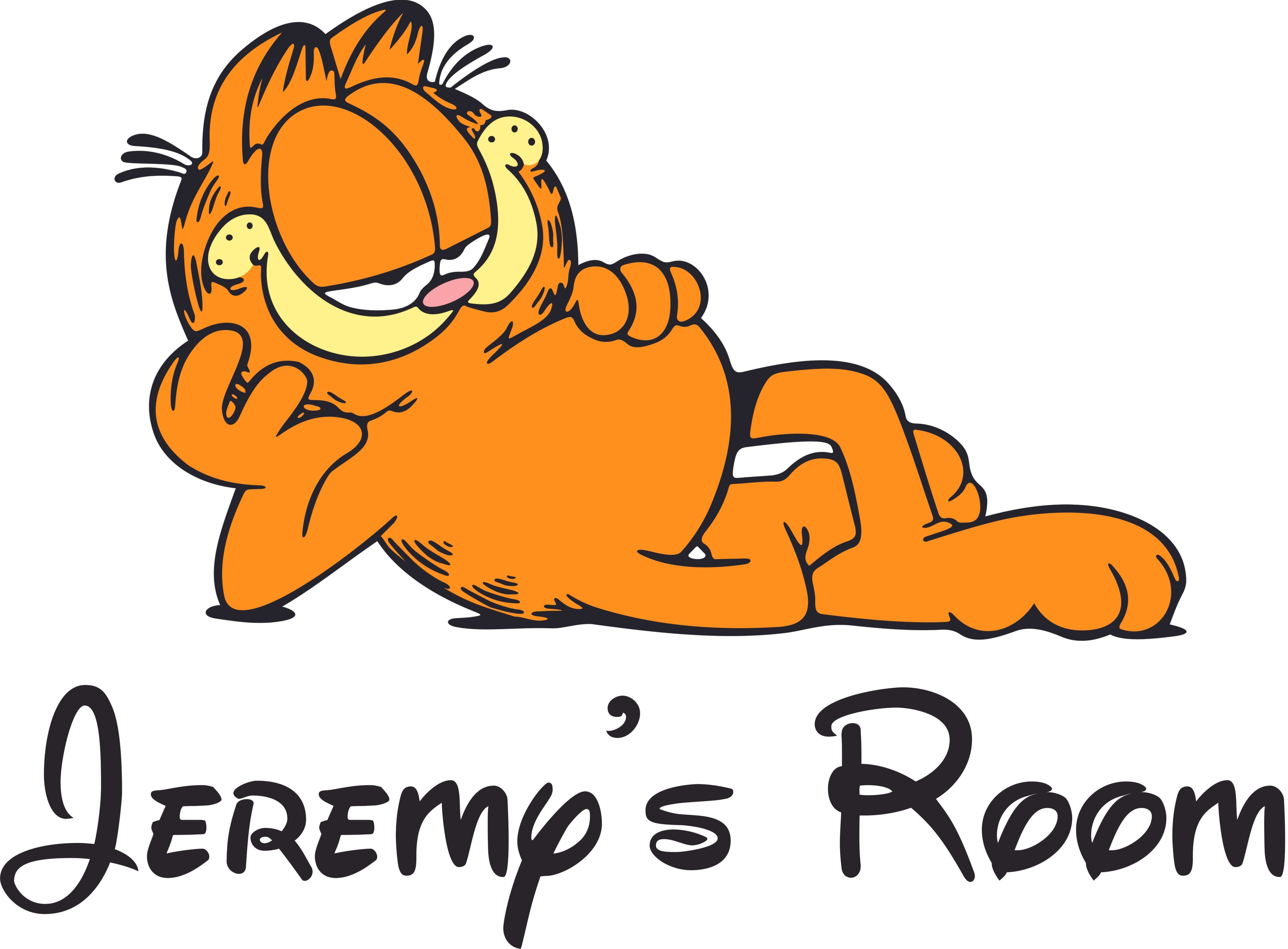 Custom Name Unicorn Garfield Wall Decal - Girls Personalized Name ...