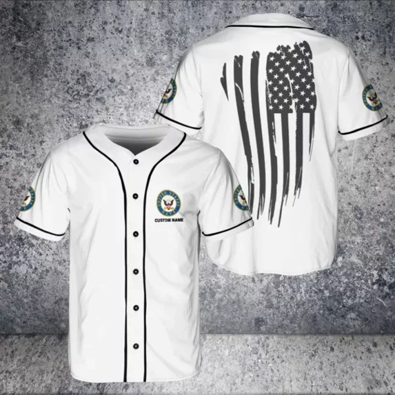 Custom Name United States Navy Casual US Flag 3D BaseBall Jersey - Hot ...