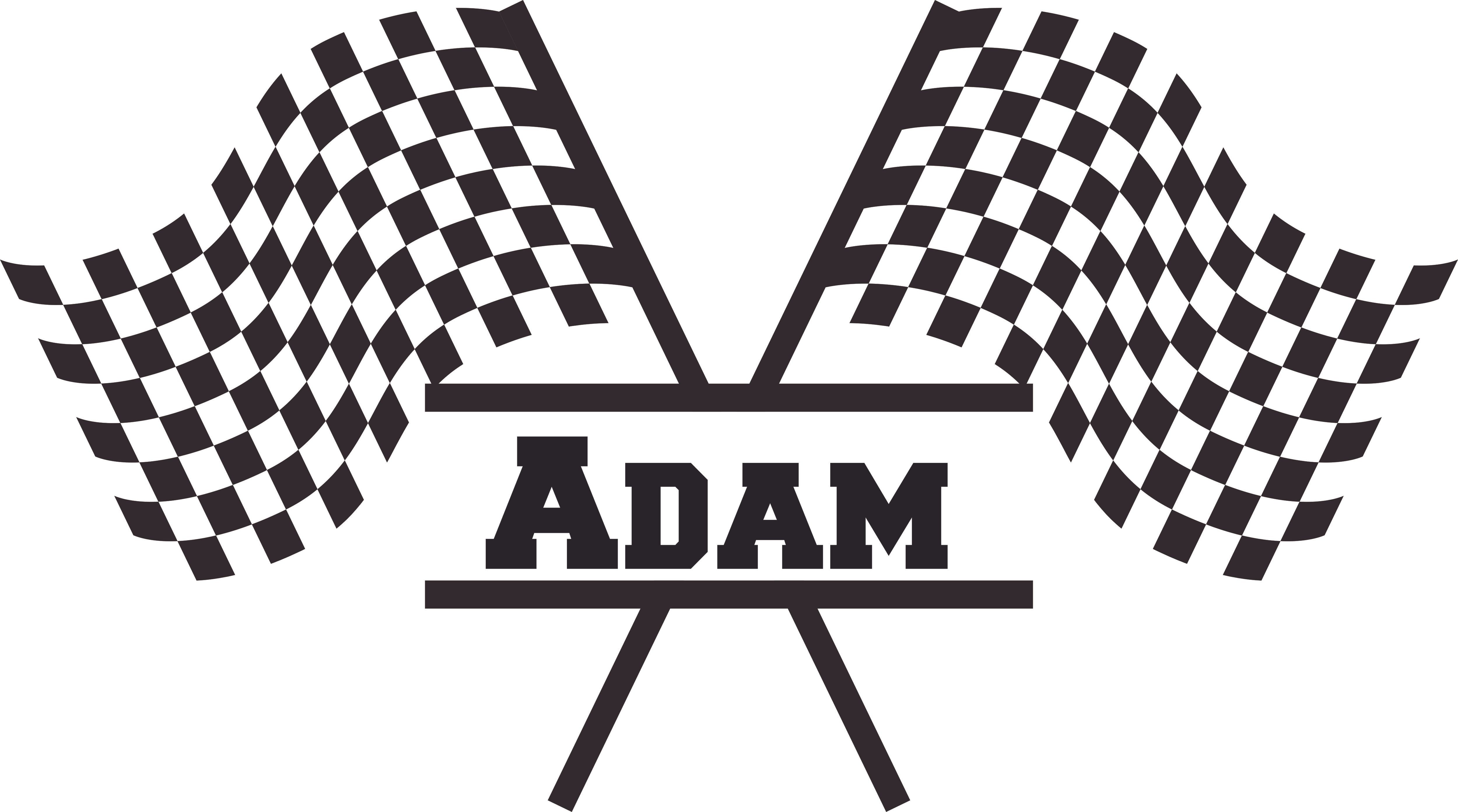 Custom Name Vinyl Wall Decal for Home - Checkered Flag Start Engine ...