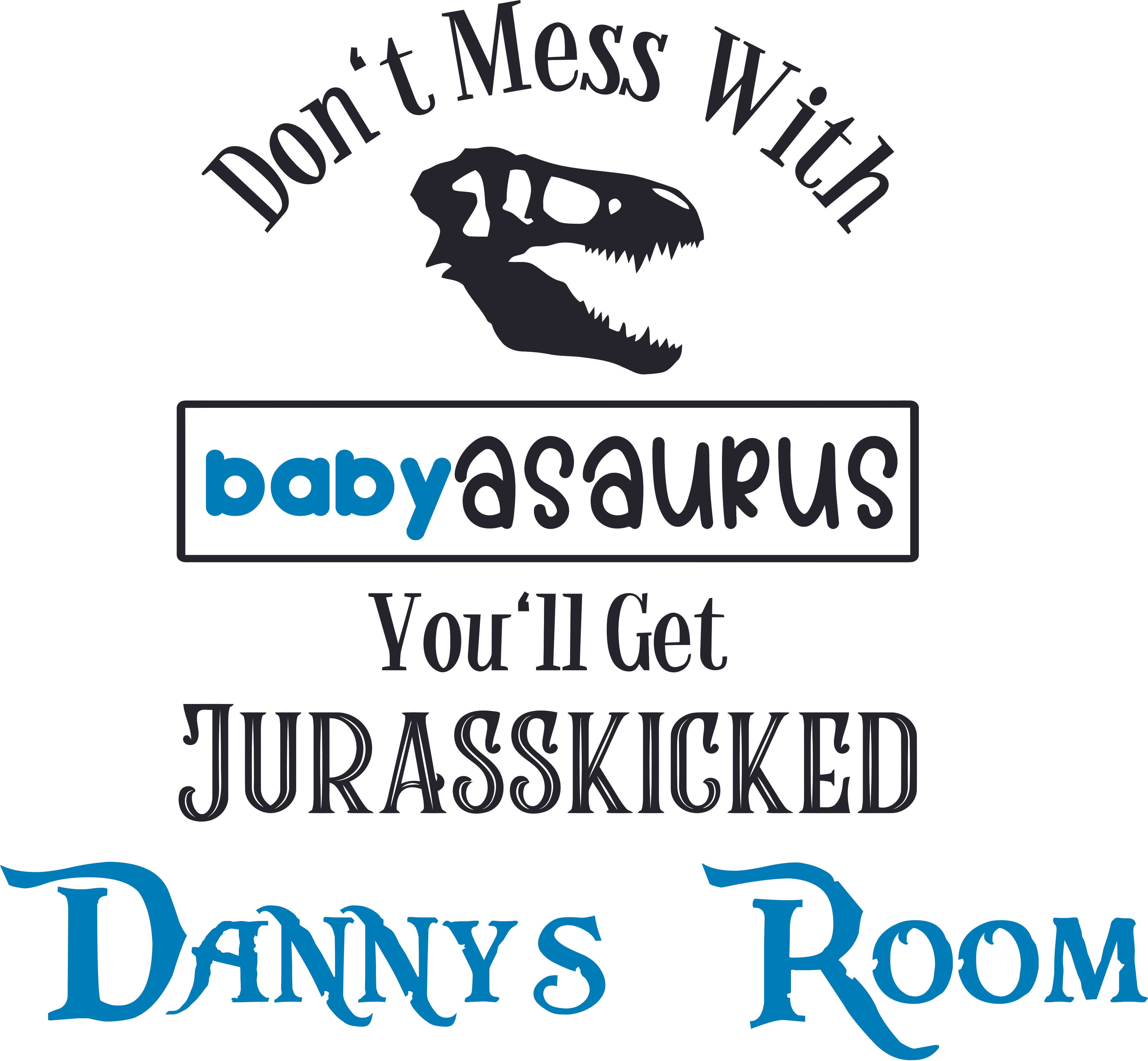 Custom Name Vinyl Wall Decal for Home - DINOSAUR Monster Cute Wall ...