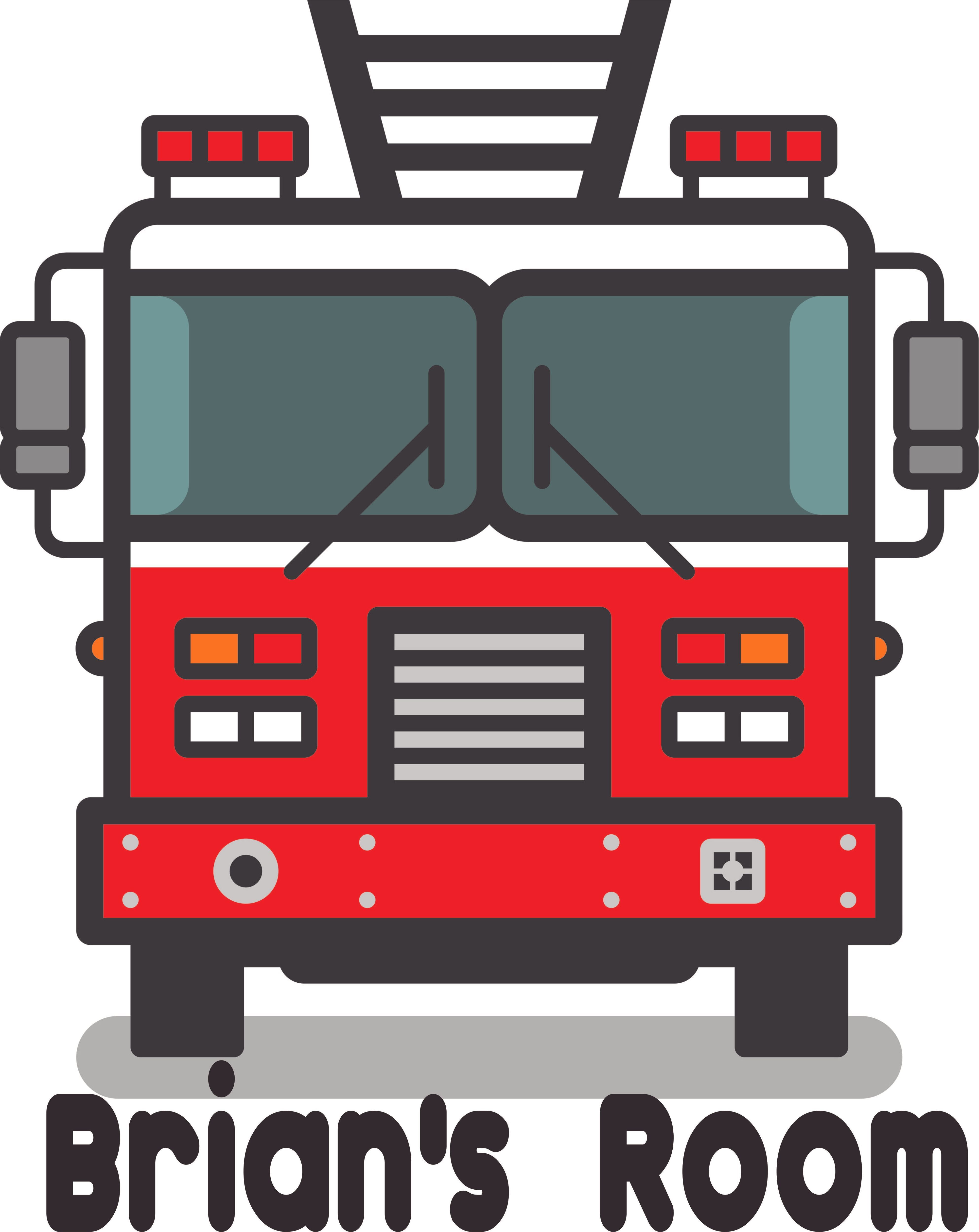 Custom Name Vinyl Wall Decal for Home - Fire Truck Fireman Engine ...